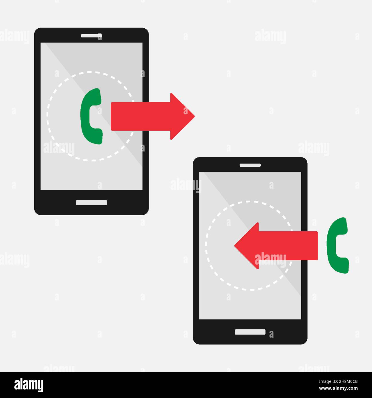 incoming and outgoing call. symbol of the incoming call Stock Vector ...