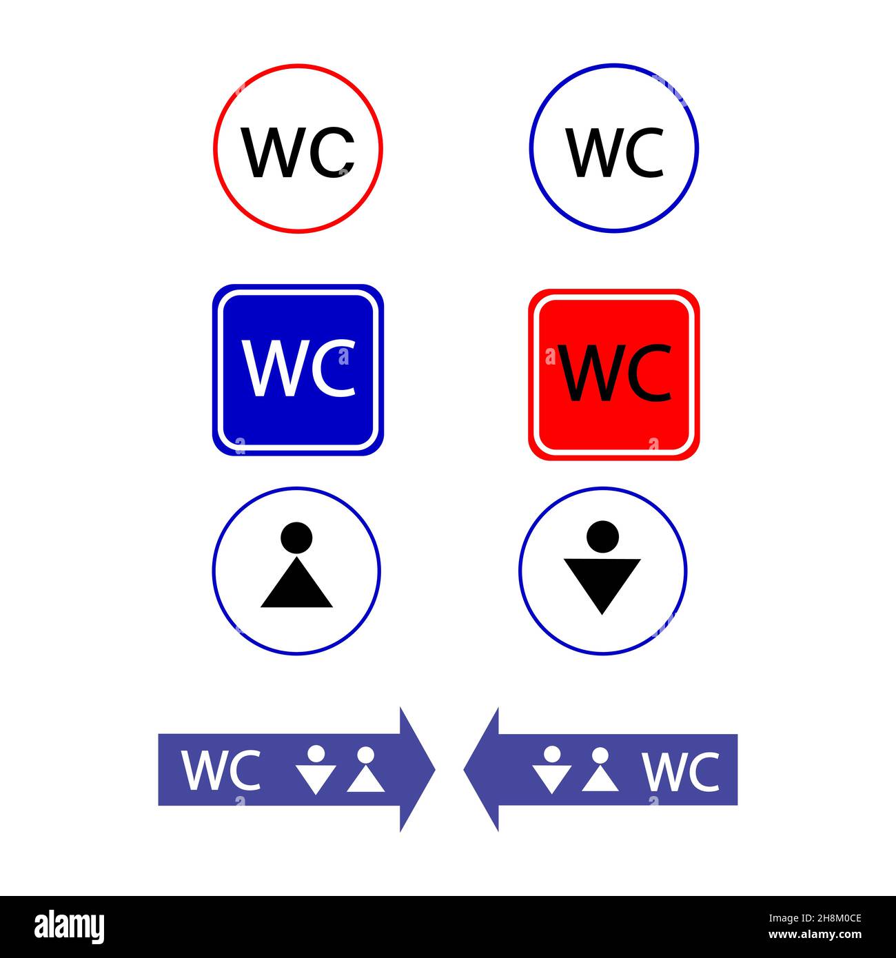 WC signs, male and female toilet signs, vector image Stock Vector Image ...