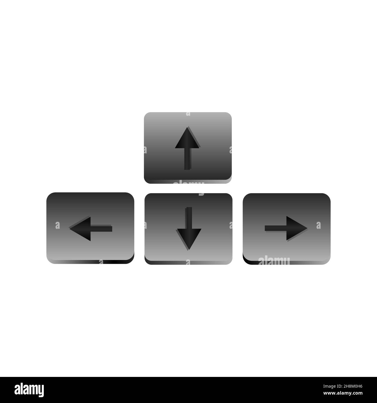 Arrow button on keyboard, vector icon isolated on white background ...