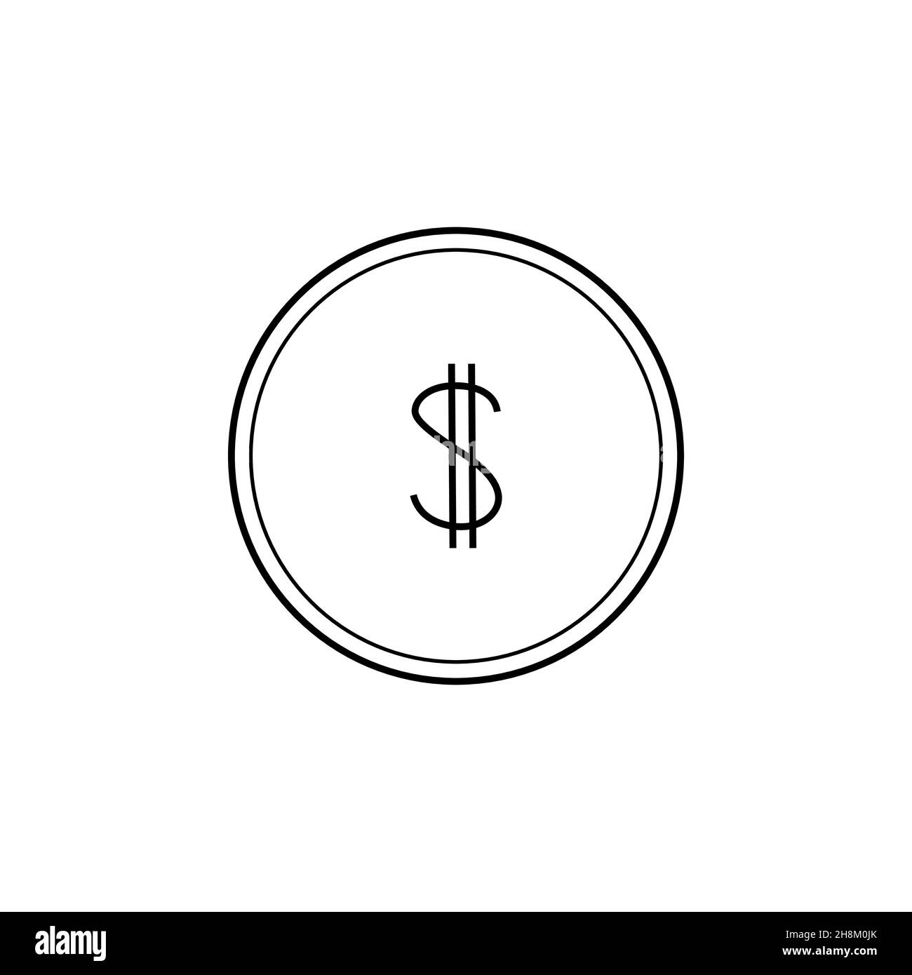 Dolar icon, money symbol isolated on white background Stock Vector ...