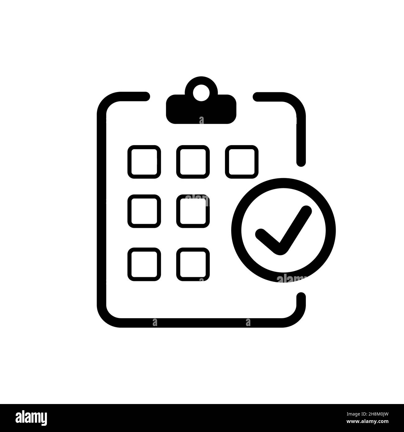 Calendar with check mark. Check, checklist. Vector illustration Stock ...