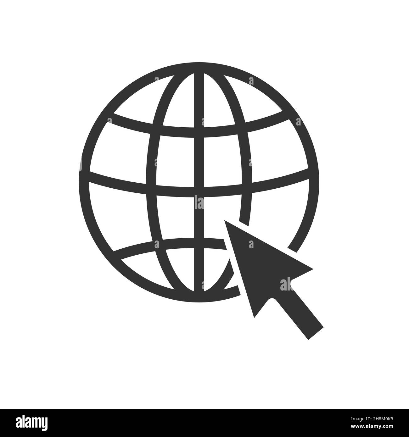 Globe vector icon with arrow flat design Stock Vector Image & Art - Alamy
