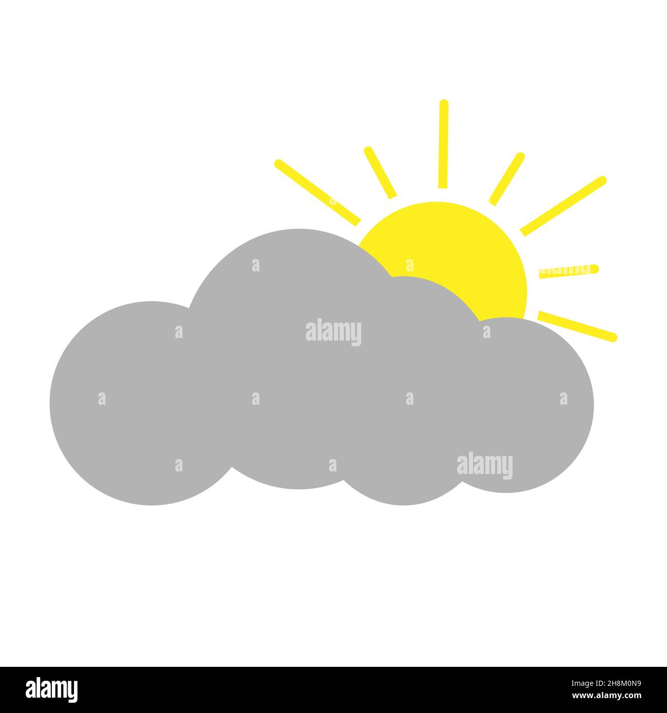 cloud with sunshine vector isolated on white background Stock Vector ...