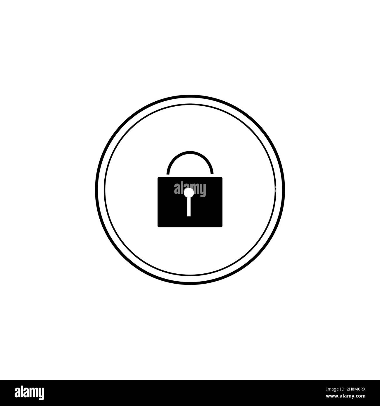 lock icon, round icon, vector isolated on white background Stock Vector ...