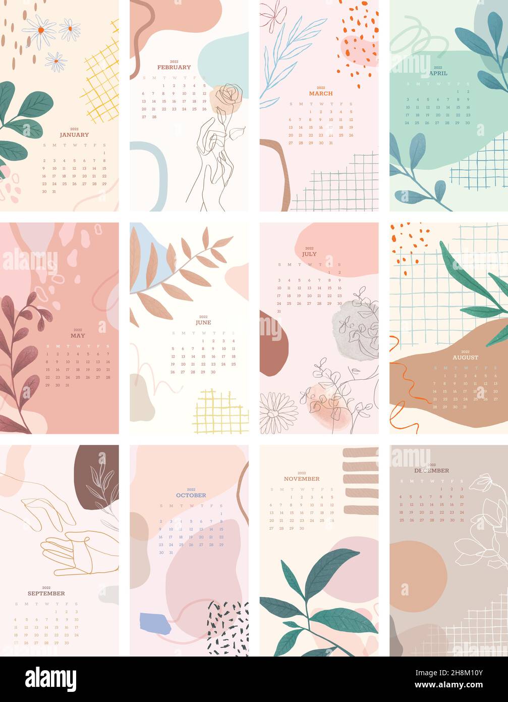 Yearly Calendar Stock Vector Images - Alamy