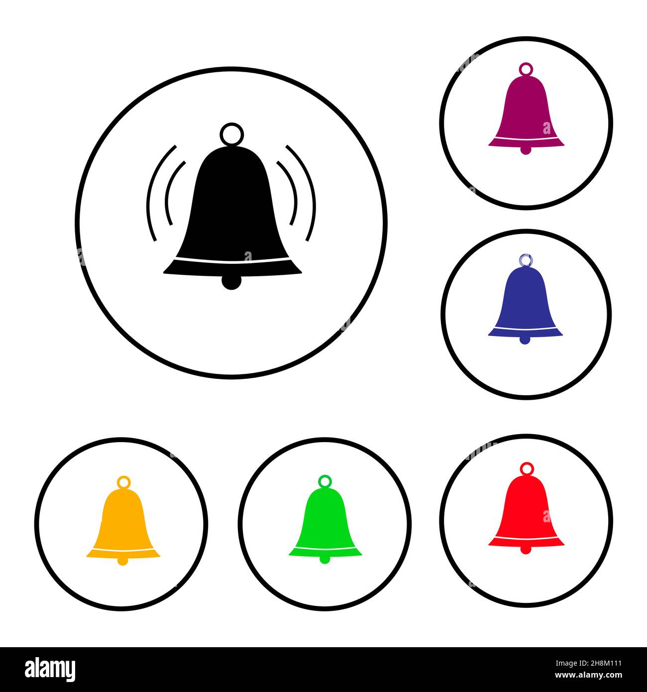 Colorful bells, vector image isolated on white background Stock Vector ...