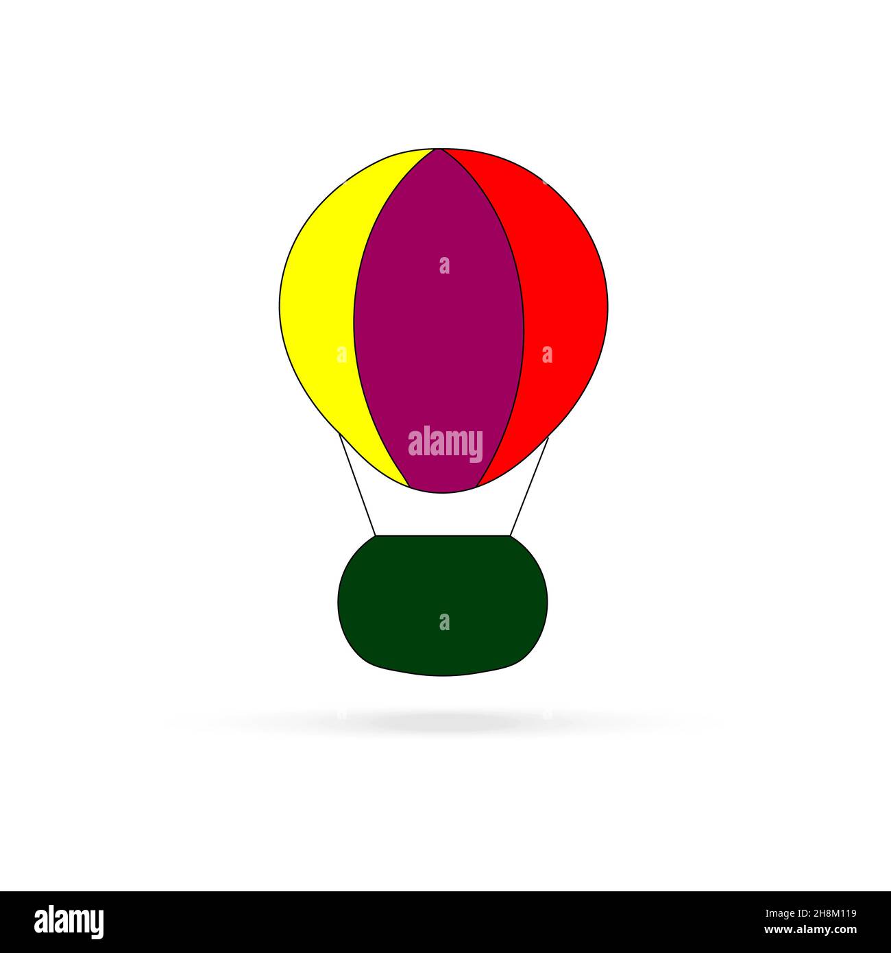 Colorful flying basket. Vector isolated on white background Stock ...