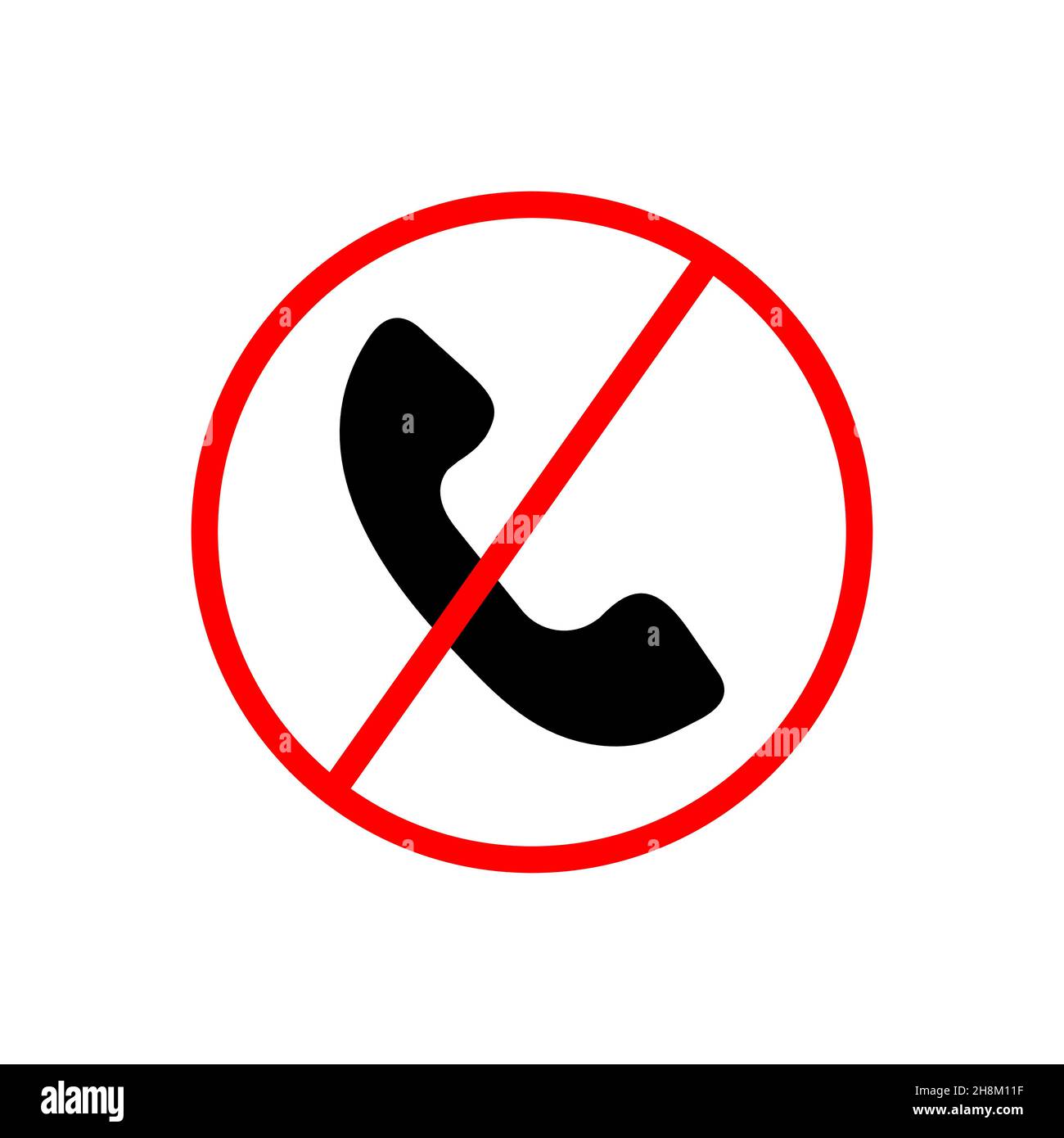 phone prohibited sign, flat icon isolated on white background Stock ...