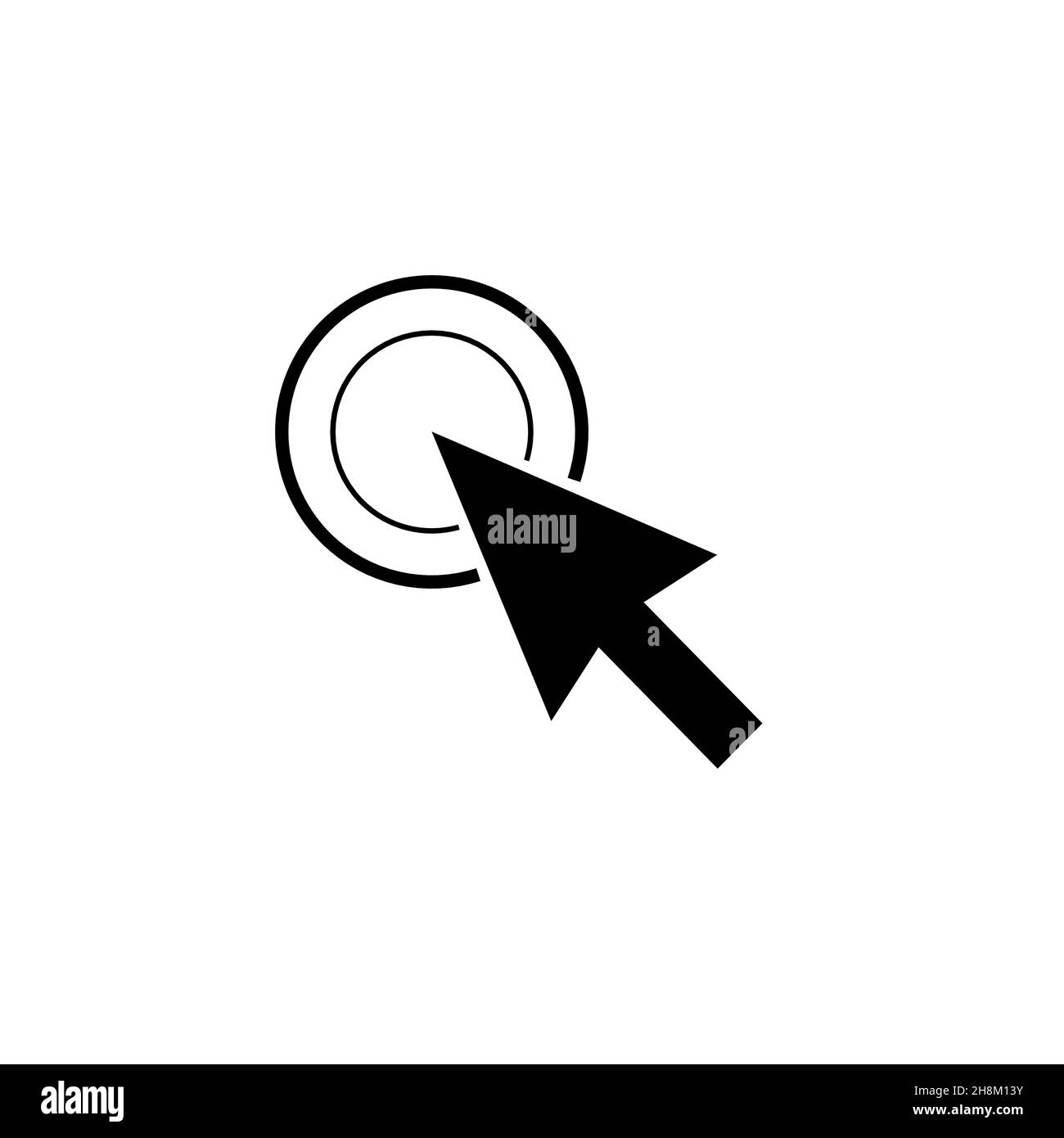 Click icon, arrow vector icon, flat design Stock Vector Image & Art - Alamy