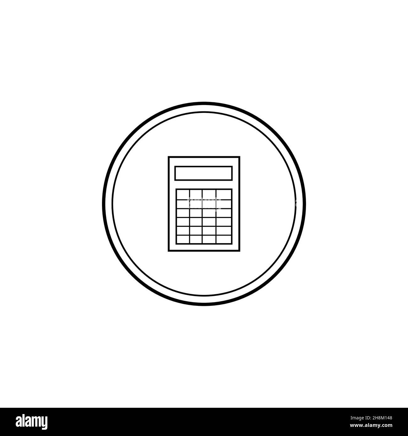 Round calculator icon vector isolated on white background Stock Vector ...