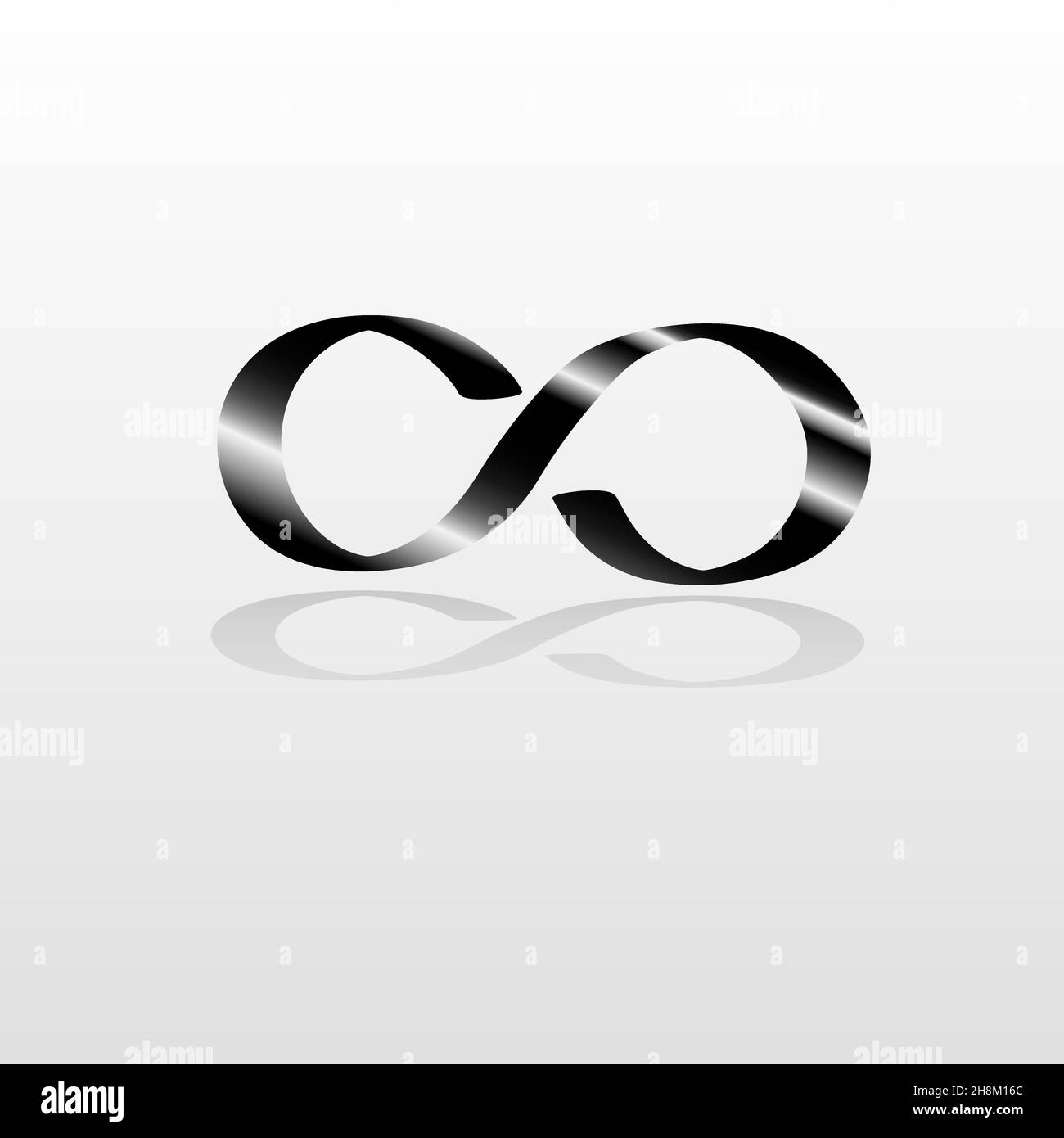 Metal infinity sign. Vector design isolated on white background Stock ...