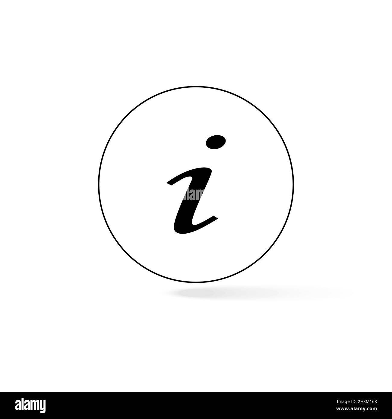 Information icon. Round info icon with shadow, vector isolated on white ...