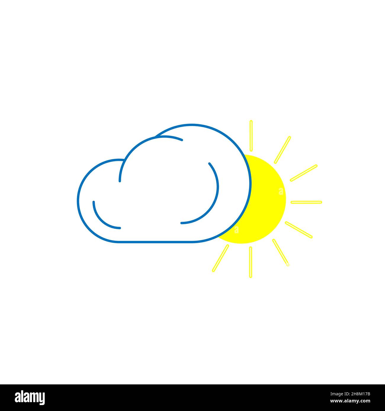 Cloud with sunshine vector abstract image isolated on white background ...