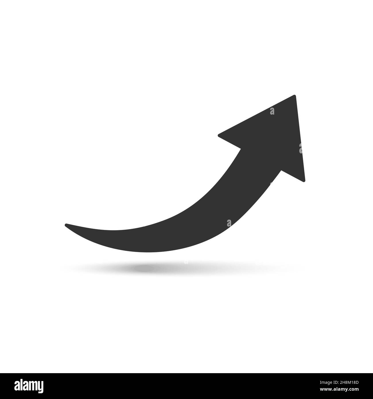 Gray arrow up vector icon with shadow Stock Vector Image & Art - Alamy