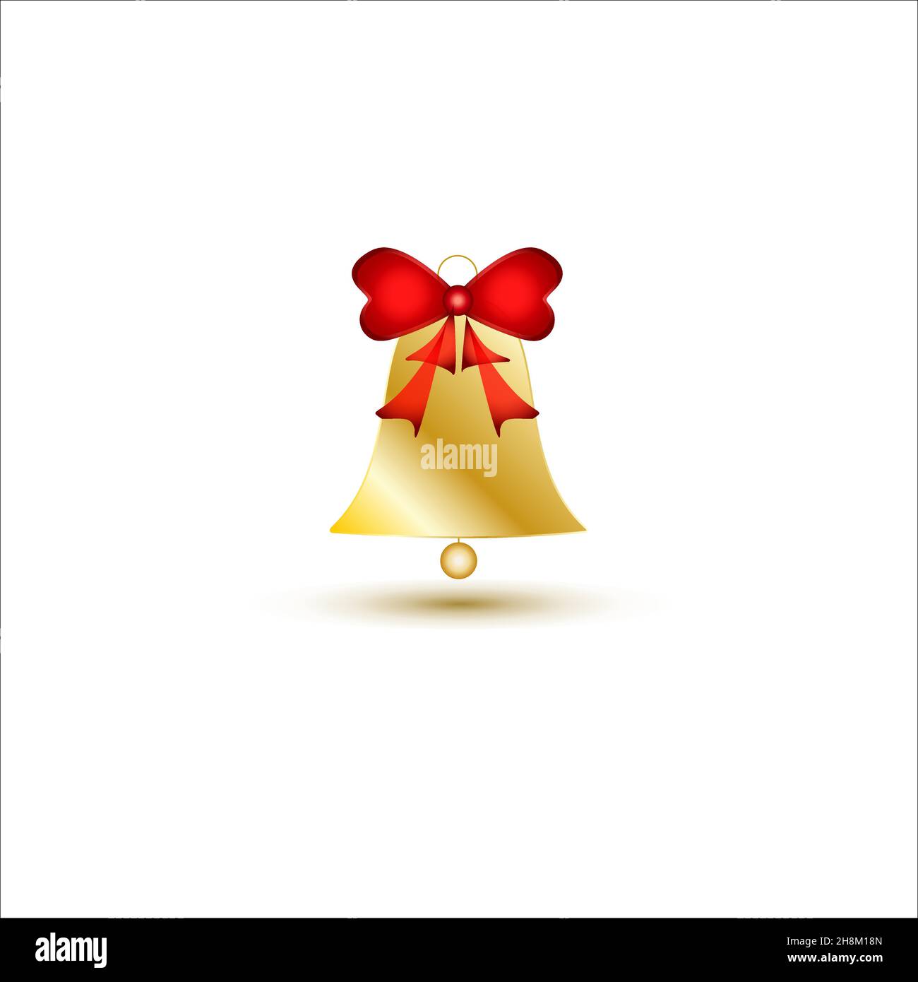 Bell with a red bow, vector image Stock Vector Image & Art - Alamy