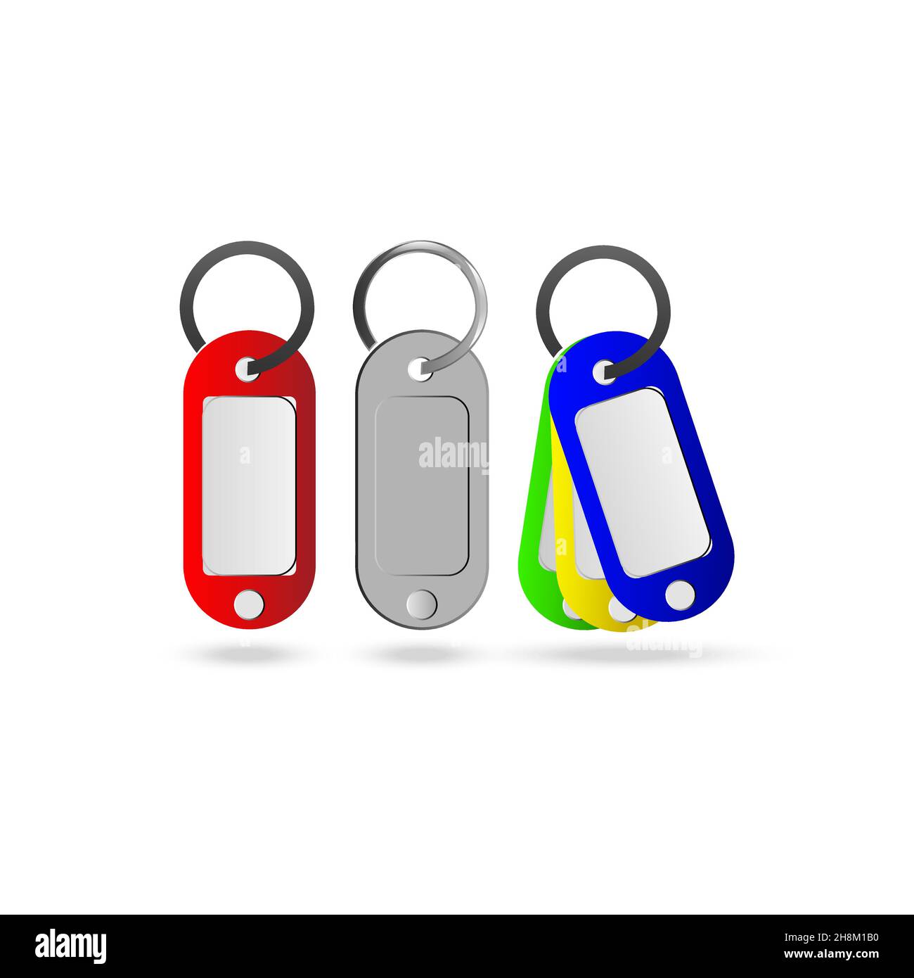 Set of multicolored key chains for plastic, vector image Stock Vector ...