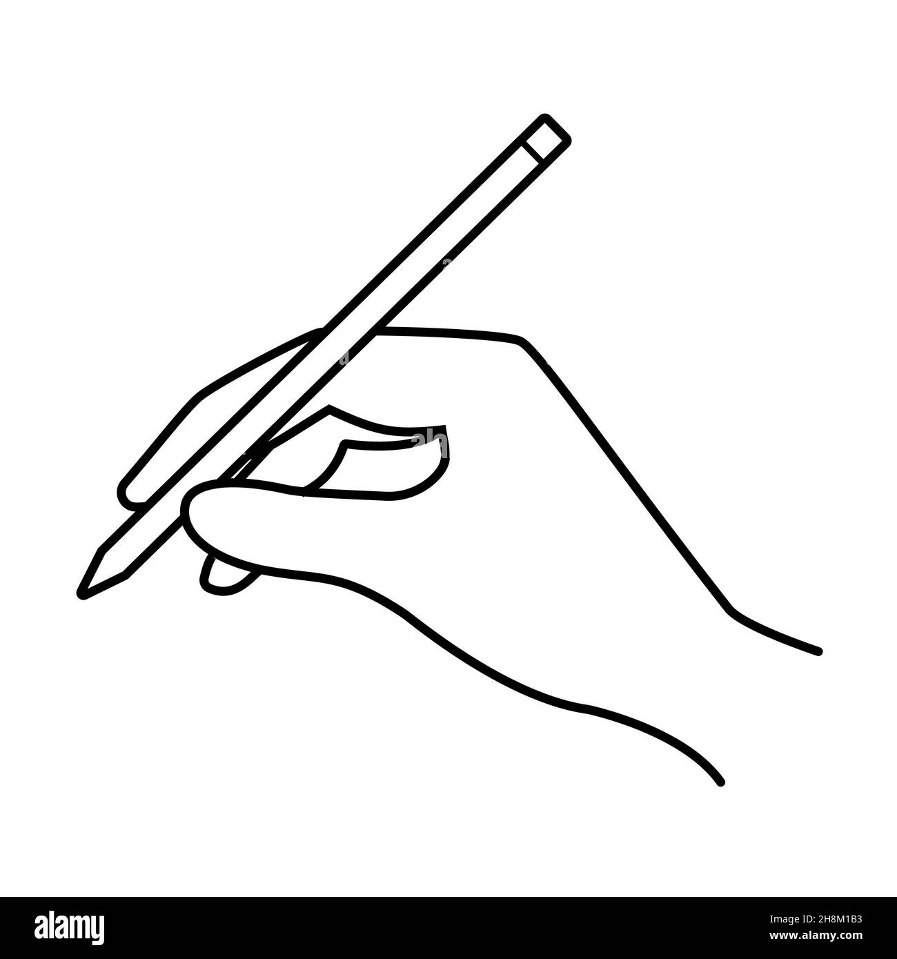 Hand holds pencil Stock Vector Images - Alamy