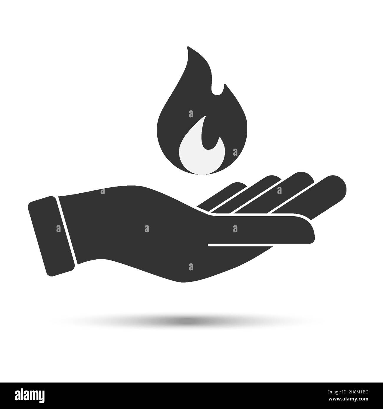 hand holding a fire icon, flat design best vector Stock Vector Image ...
