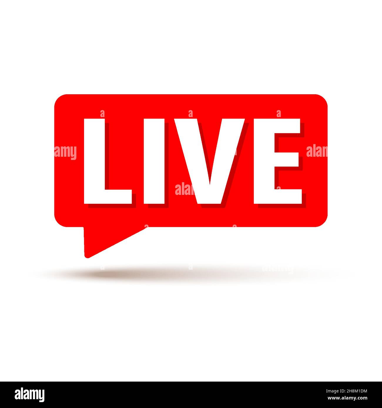 Live icon . vector flat design with shadow Stock Vector Image & Art - Alamy