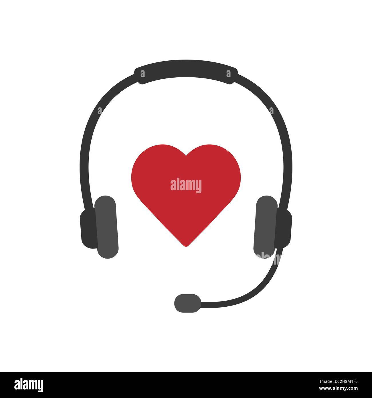 Headphones and heart shape on white background Stock Vector Image & Art ...