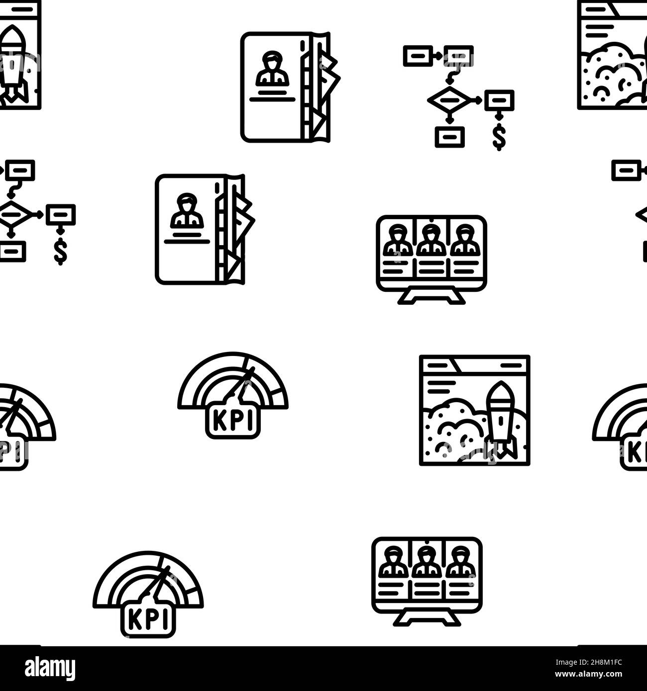 Business Management Business Vector Seamless Pattern Stock Vector Image ...