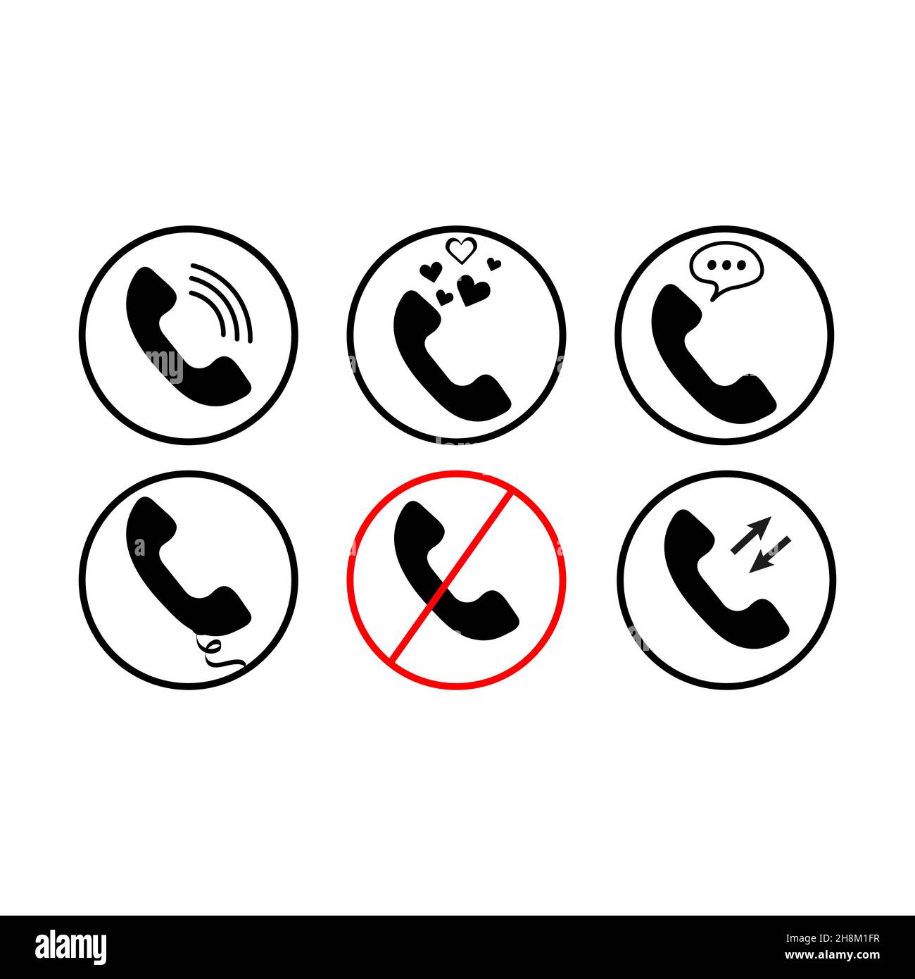 Phone icon set. vector signes isolated on white background Stock Vector ...