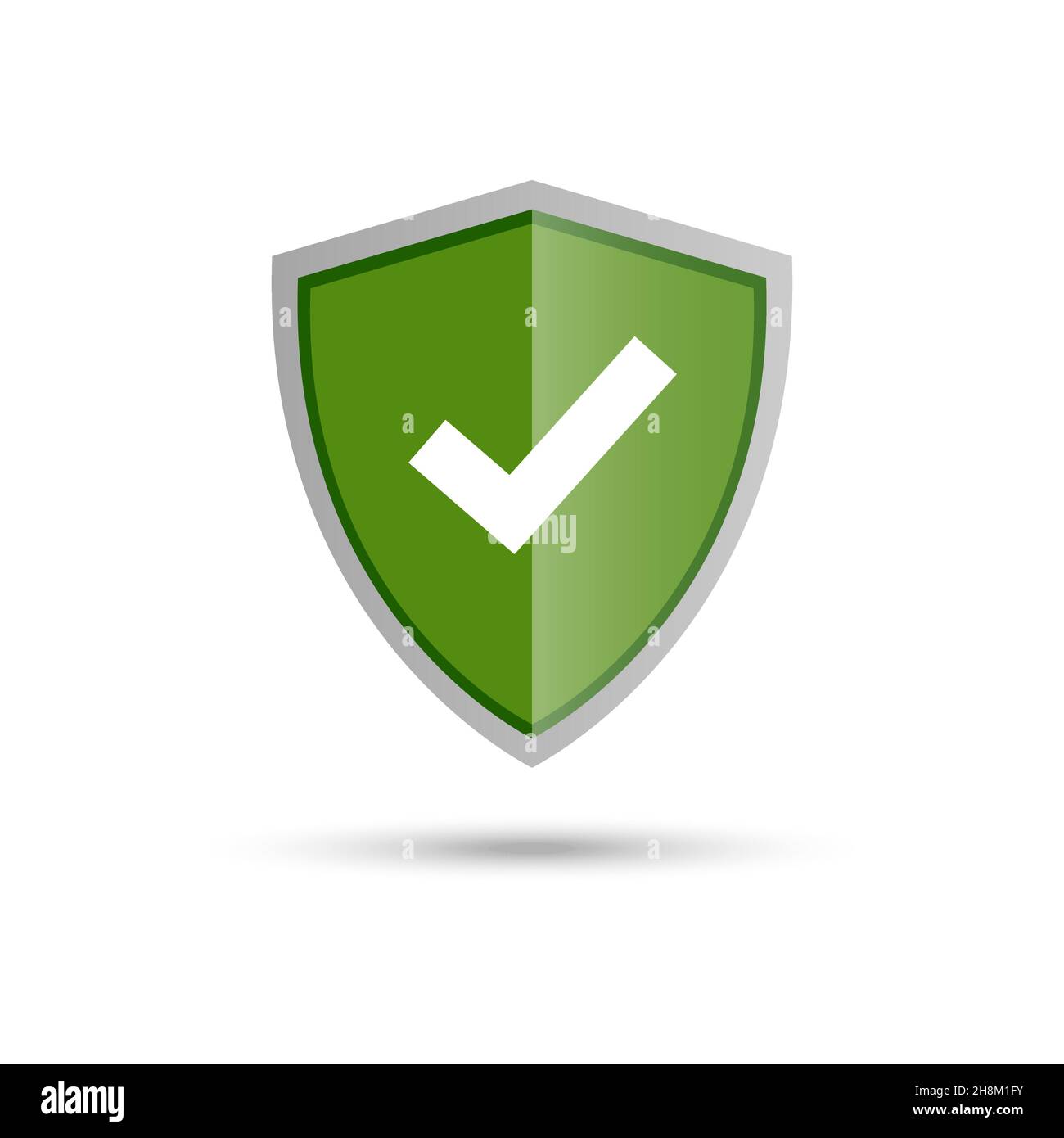 Green shield with a check mark Stock Vector Image & Art - Alamy