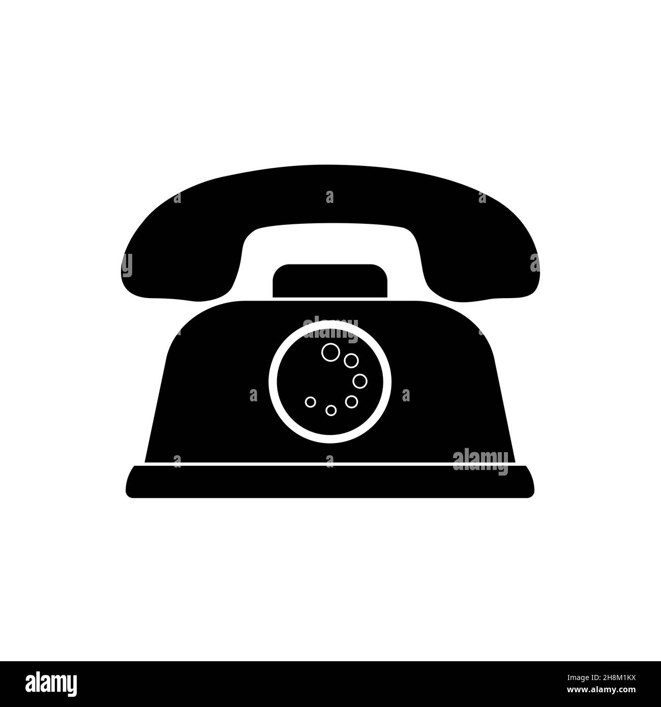 wired telephone, black icon vector isolated on white background Stock ...