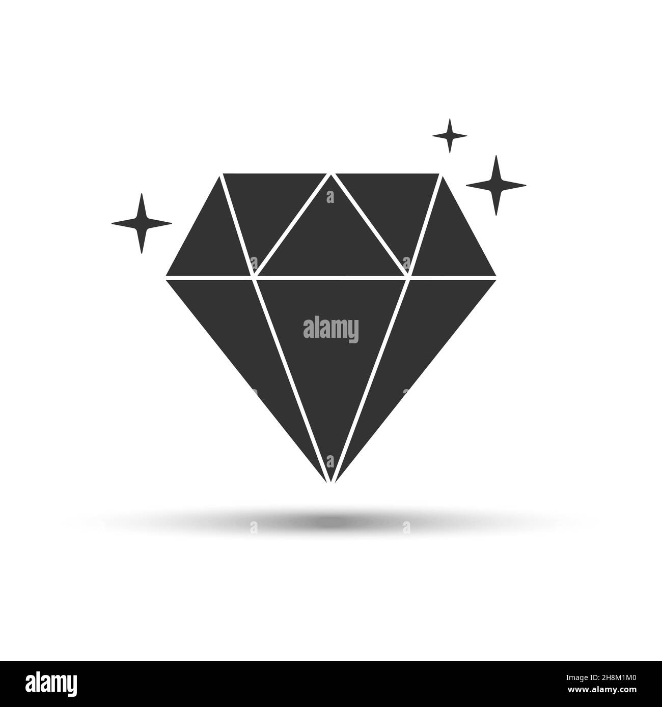 shining diamond icon with shadow vector illustration Stock Vector Image ...