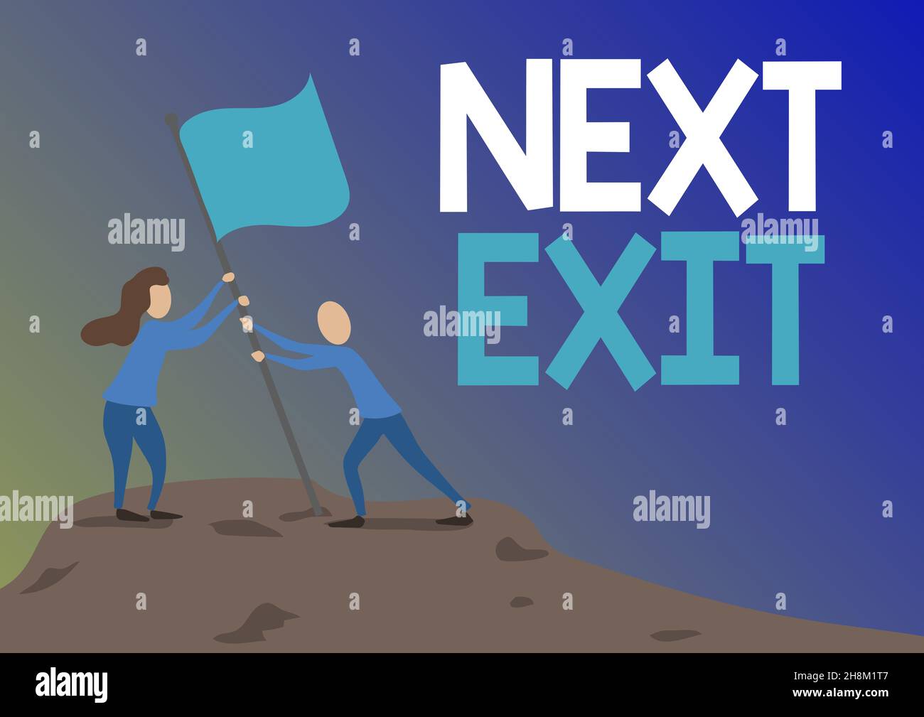 Sign displaying Next Exit. Business showcase the following way out or ...