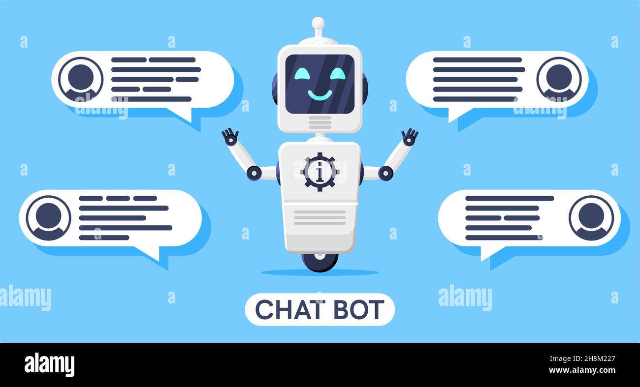 Funny cartoon robot bubble Stock Vector Images - Alamy