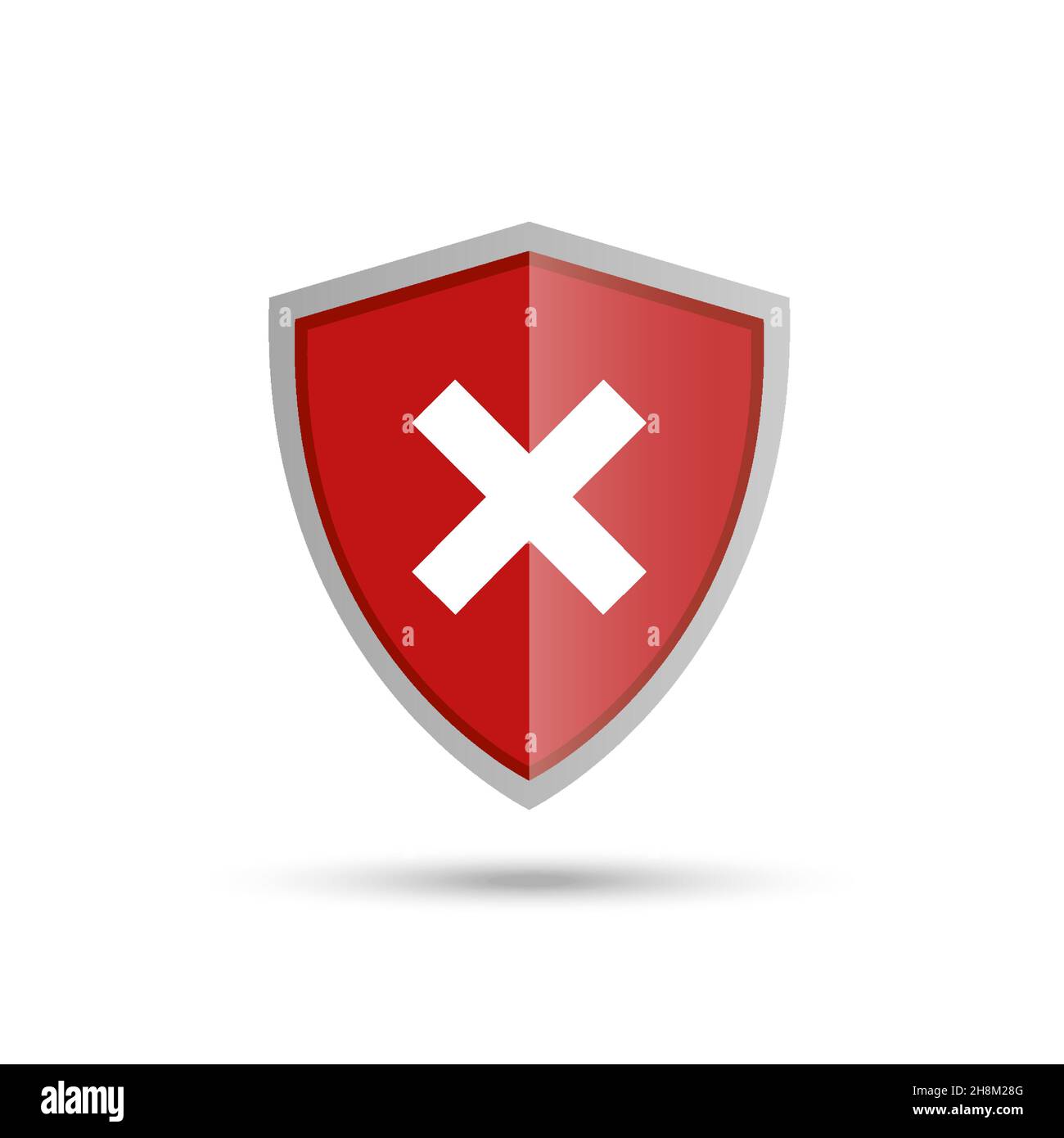 Vector red shield with cross mark Stock Vector Image & Art - Alamy