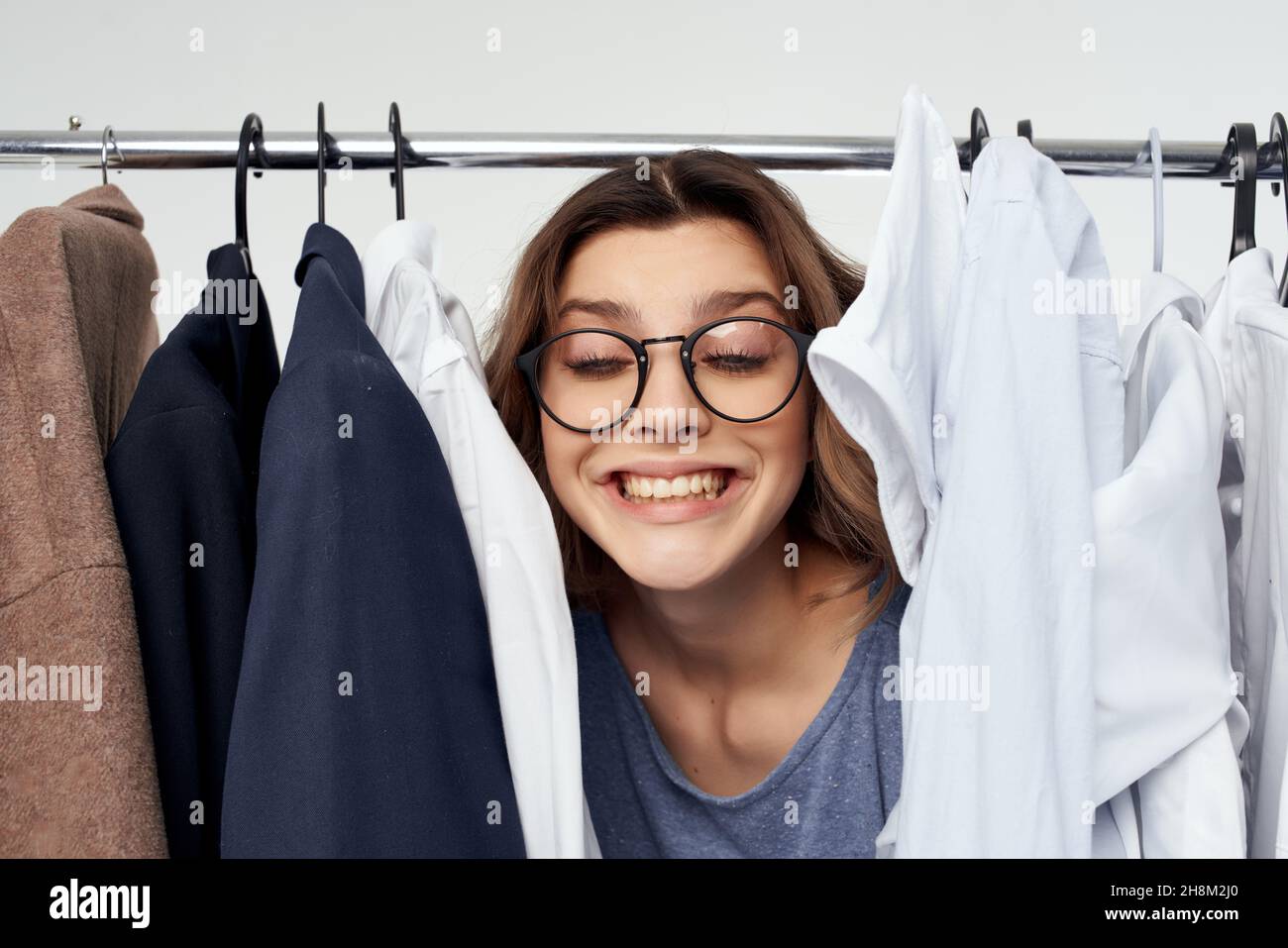 beautiful woman Clothes fitting modern style isolated background Stock ...