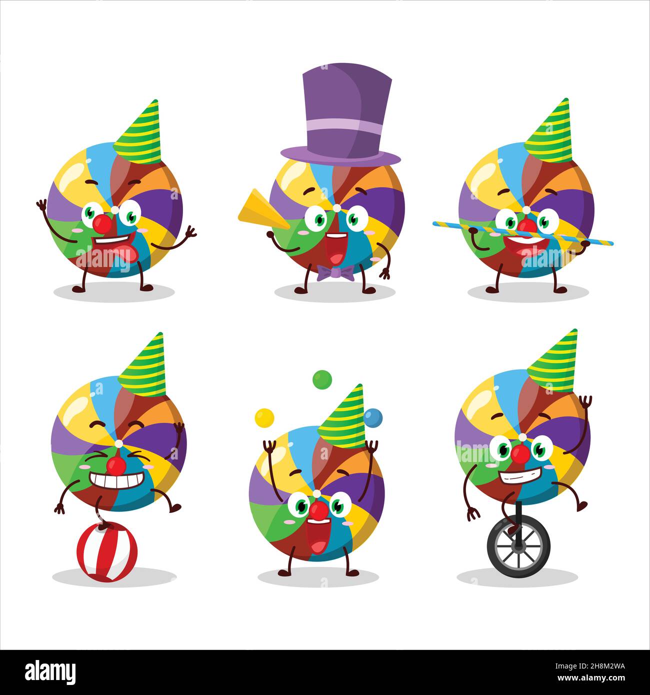 Cartoon character of rainbow candy with various circus shows. Vector ...