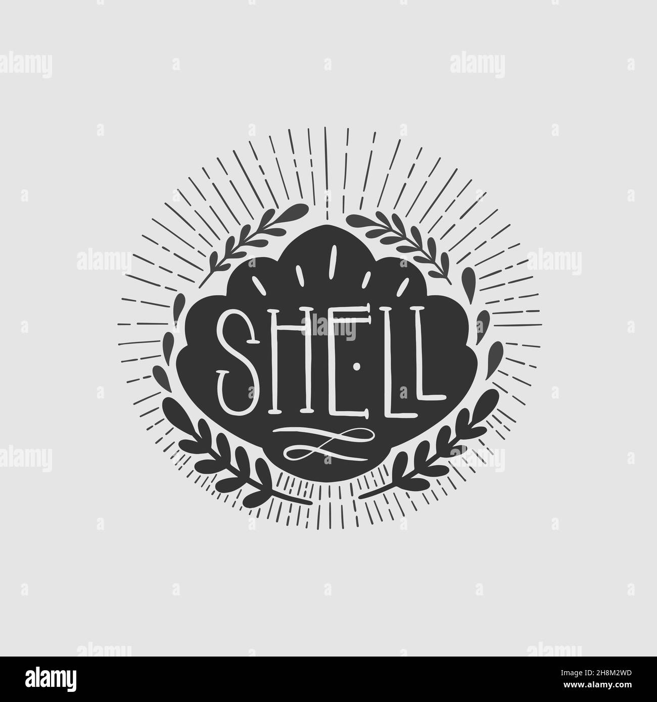 Shell logo shell logo shell logo Black and White Stock Photos & Images ...