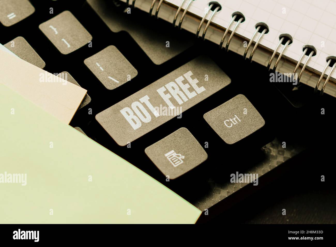 Sign displaying Bot Free. Business approach a computer program that works automatically Internet ...