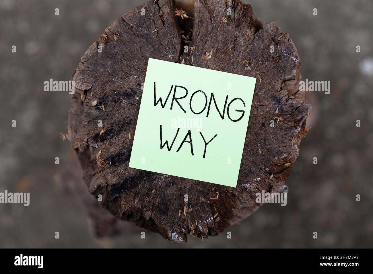 Hand writing sign Wrong Way. Business showcase taking an unsuitable or ...