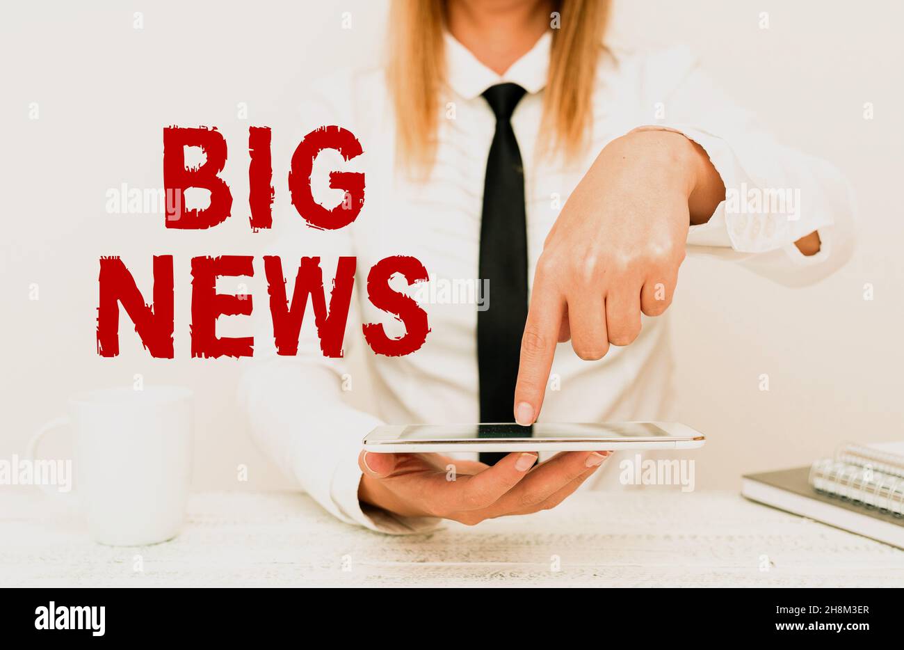Text showing inspiration Big News. Business showcase knowing actions no ...