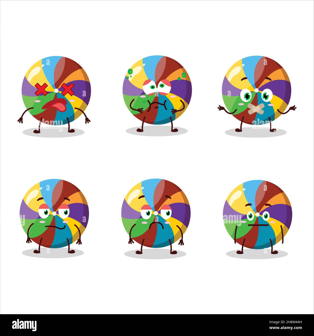 rainbow candy cartoon character with nope expression. Vector ...