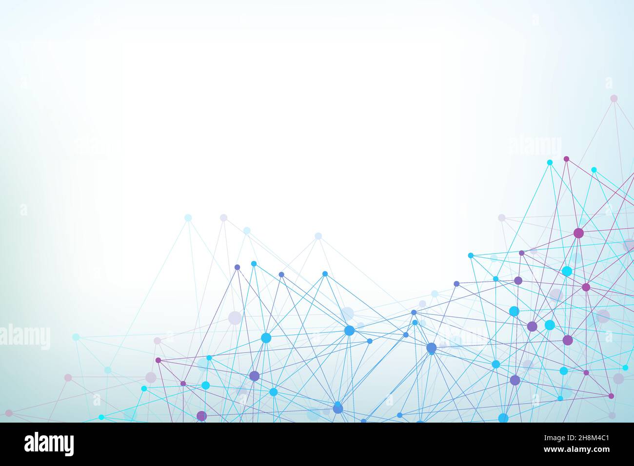 Geometric abstract background with connected line and dots. Structure ...