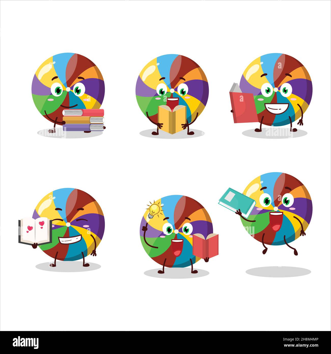 A picture of rainbow candy cartoon character concept reading an amusing ...