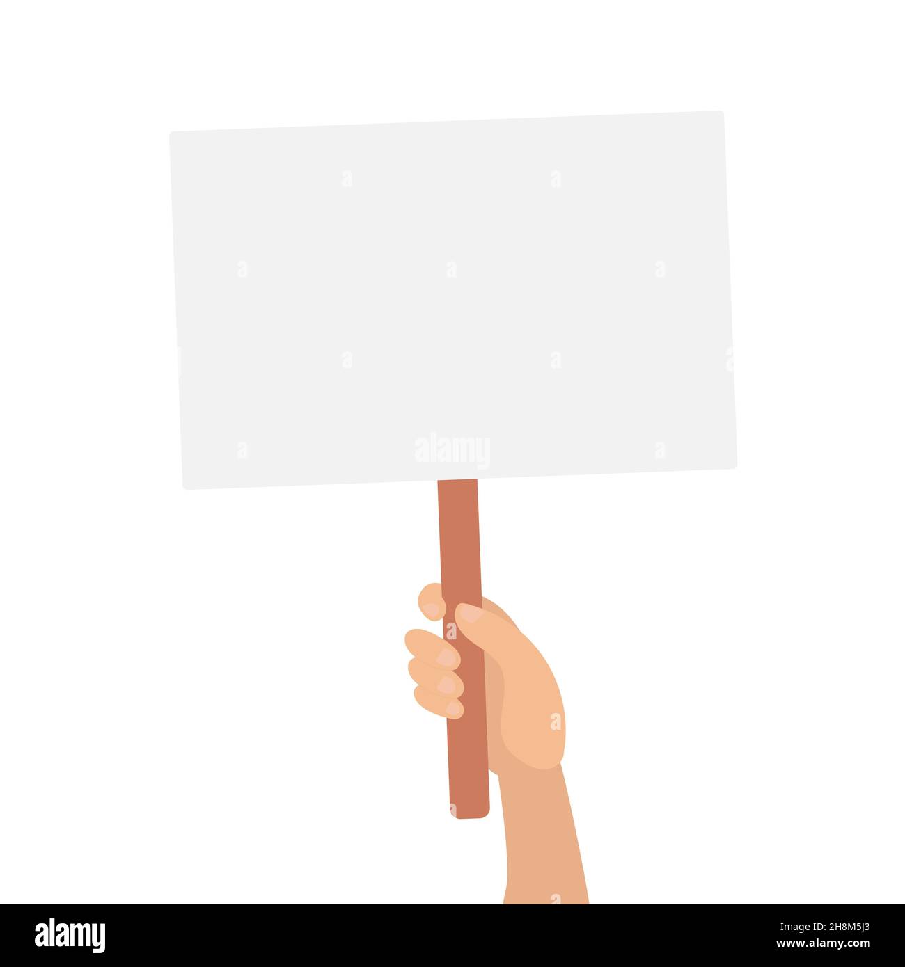 Hand holding blank plate poster placard. Frame for your message ...