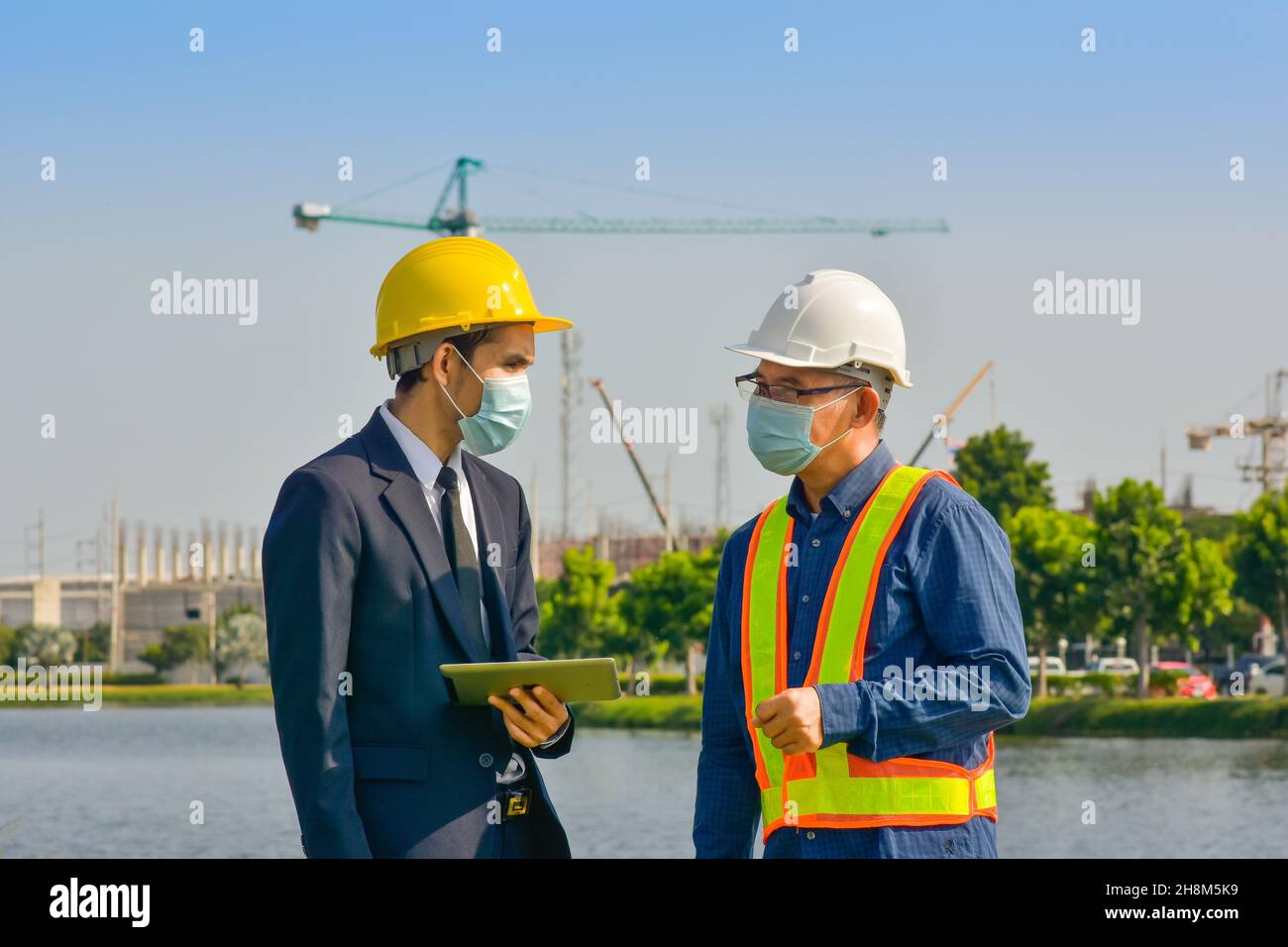Engineer service on site inspection at home building construction Stock ...