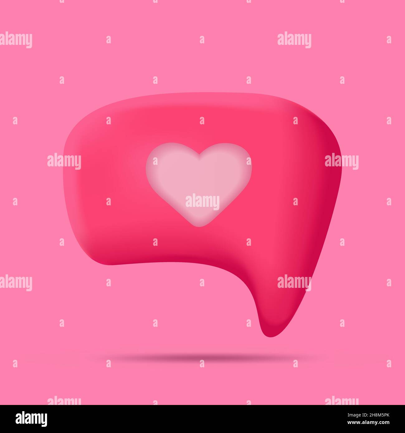 3D Minimal pink chat bubbles on pink background. Concept of social ...