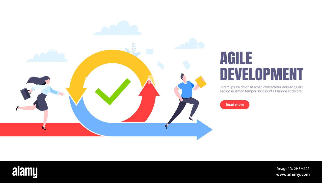 Agile development methodology business concept flat style design vector ...