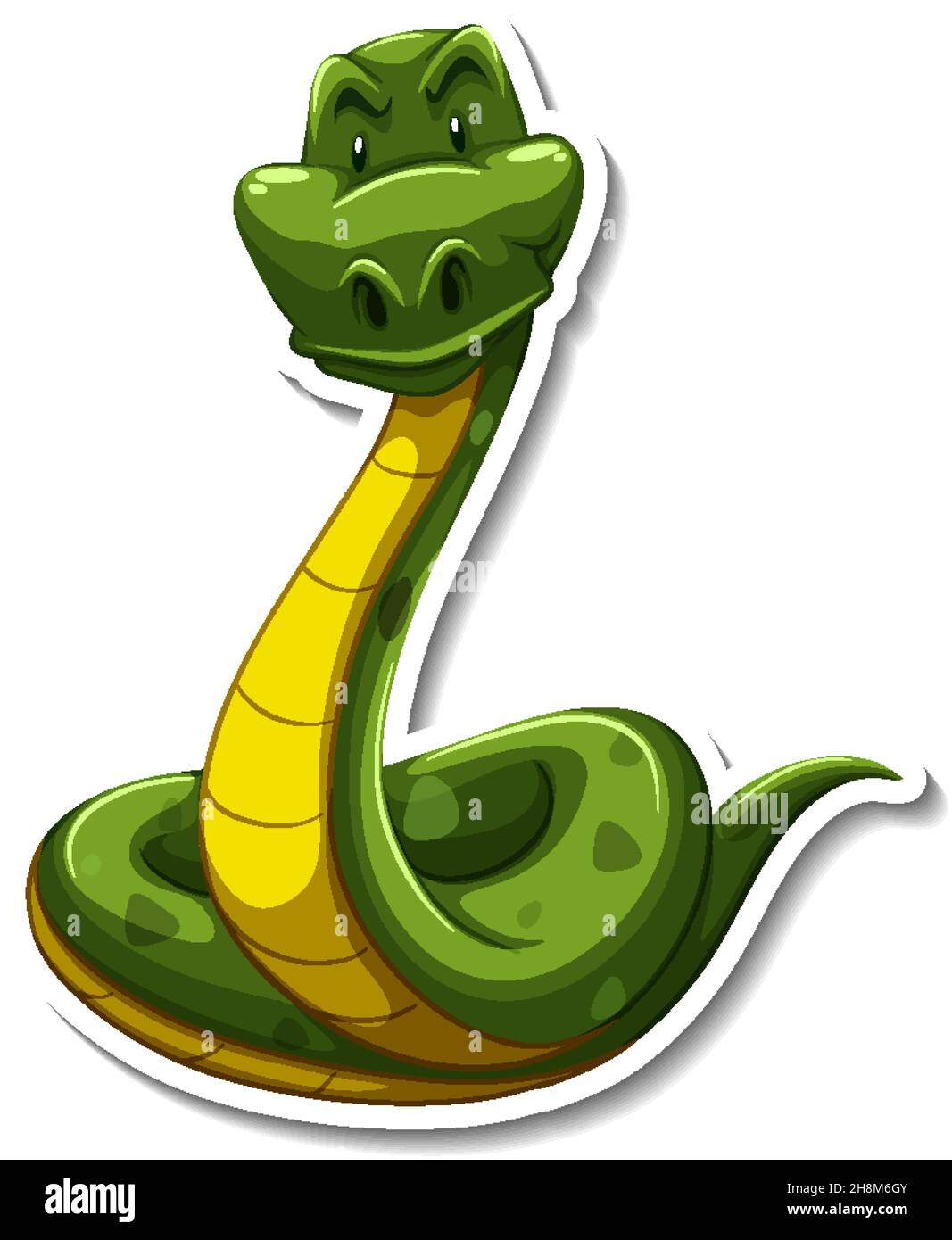 Snake cartoon character on white background illustration Stock Vector ...