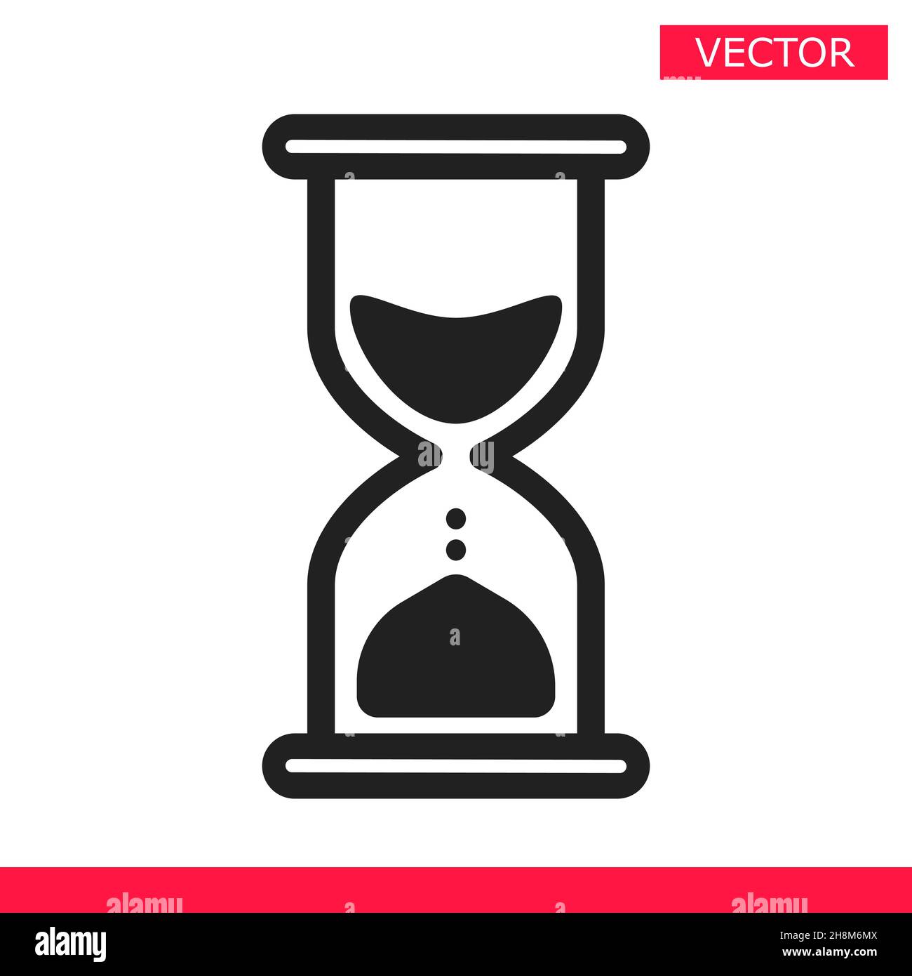 Black hourglass loading clock cursor icon sign graphic element flat ...