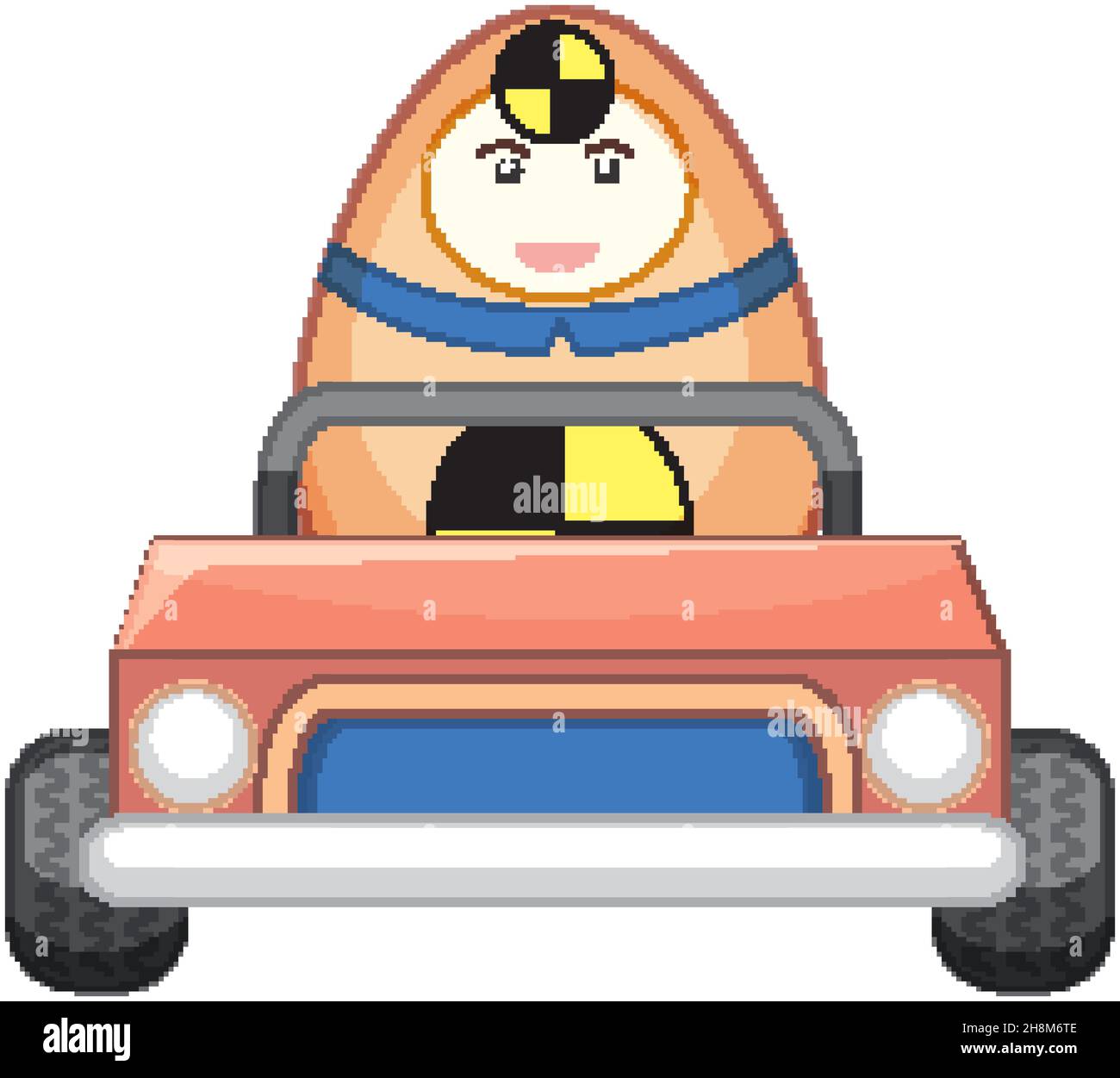 A fancy egg driving a car on white background illustration Stock Vector ...