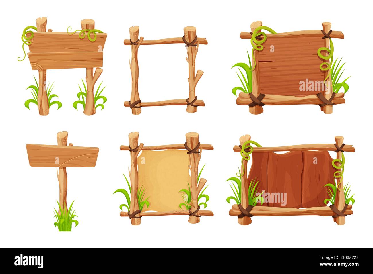 Wooden planks and grass background Stock Vector Images - Alamy