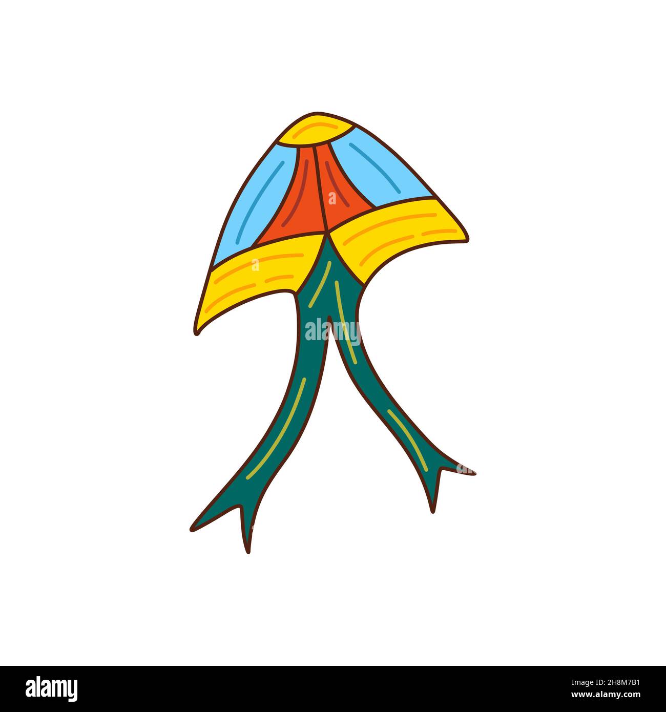 Kite. Toy flying in the air on a string, soaring in sky in wind ...